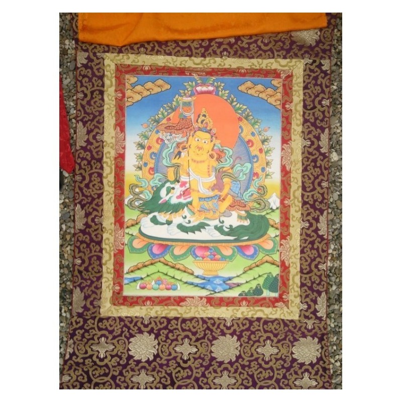 Thangka Bouddha Yellow Zambala ou Dzambhala 121x69cm